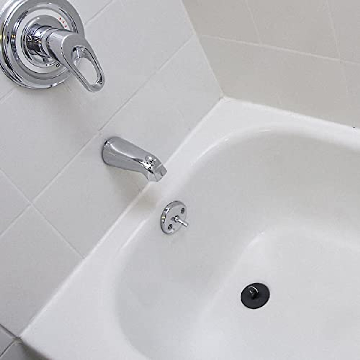 4 Pieces Tub Stopper Set Rubber Sink Stopper Drain Plug with Hanging Ring for Bathtub, Kitchen and Bathroom, Black (1-5/8'')