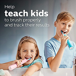 Philips Sonicare for Kids 3+ Bluetooth Connected Rechargeable Electric Power Toothbrush, Interactive for Better Brushing, Turquoise, HX6321/02