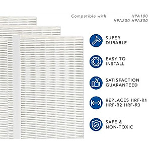 6 Pack HPA300 HEPA Replacement Filter R,for Honey well HPA300, HPA200, HPA100, HPA090 Series,HPA5300 Replaces Part HRF-R3 & HRF-R2 & HRF-R1