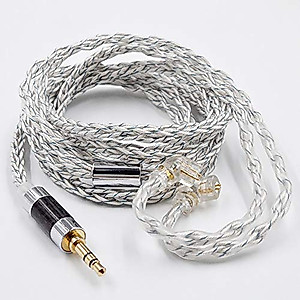 KZ Silver/Blue Hybrid (784 cores) Upgrade Cable, HiFi Earphone Audio Replacement Mixed Wire 3.5mm Compatile with C PIN