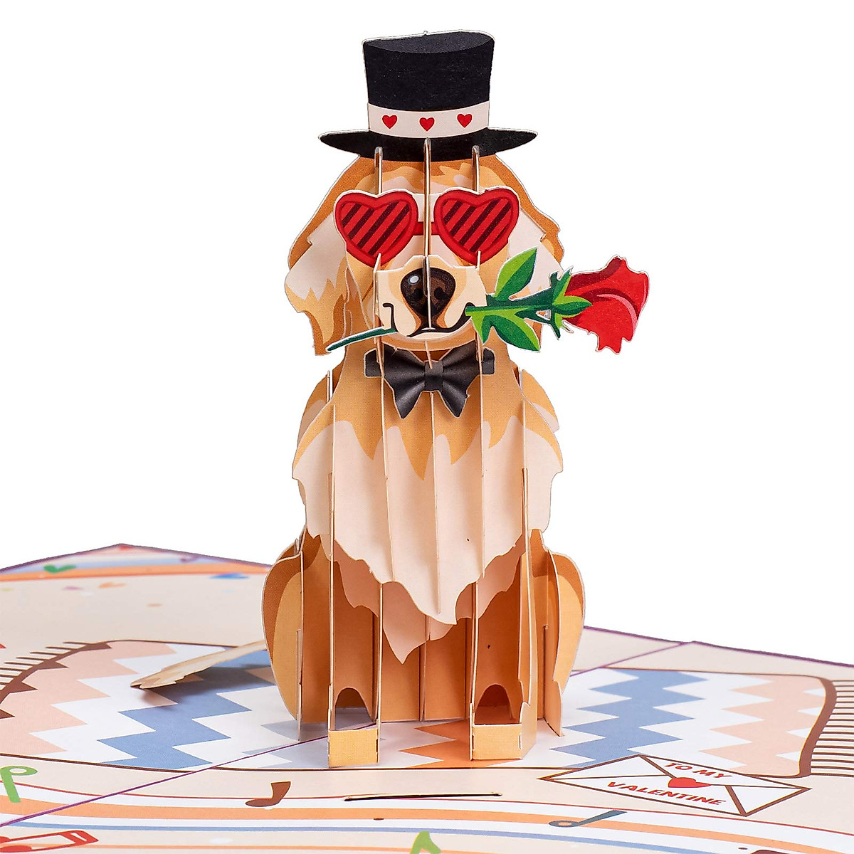 Pop of Art - I Ruff You Pop Up Card, Handmade 3D Popup Greeting Cards For Valentines Day, Mothers Day, Wedding, Anniversary, Love, Romance, Thank You, Thinking of You or All Occasion | 5" x 7"