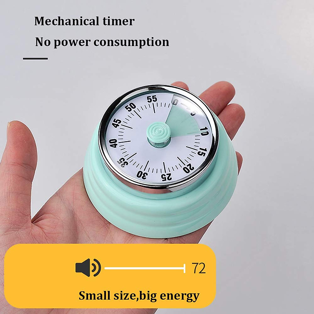 Kitchen Timer Magnetic, Kitchen Cooking Timer Reminder, 60 Minute Visual Countdown Timer No Battery Required Magnetic Baking Time Management Timer (Green)