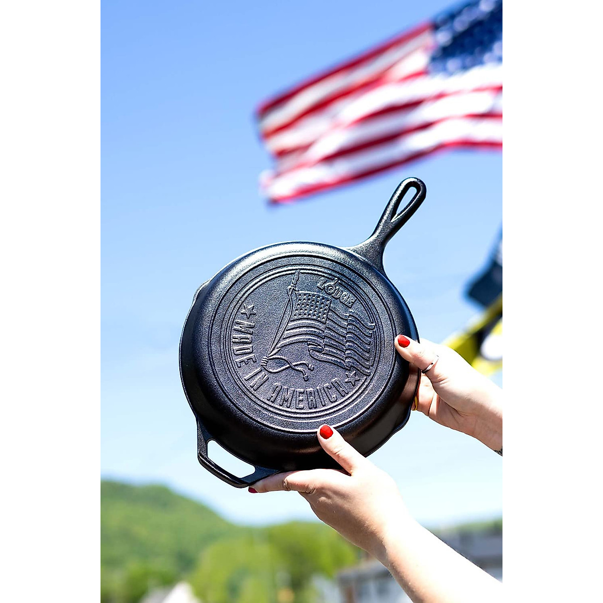 Lodge Cast Iron 10.25" Skillet with American Flag Design