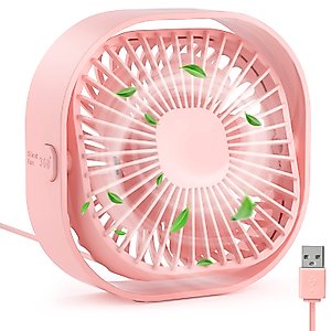 RJVW Small USB Desk Fan,3 Speeds Portable Table Fan, 4 inch Personal Mini Fan,Small Cooling Fan by USB Plug In, 360°Rotatable Desktop Fan for Home Office Bedroom Dorm Indoor Outdoor Summer Gift