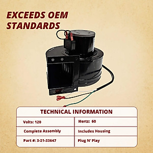 Harman 3-21-33647 Convection Fan Distribution Room Air Blower Fan Motor Fits P43, PC45, P61, P61A, P35i, P38, P68, Advance, 52I, 52I-TC, AB63, Allure 50 3-21-22647