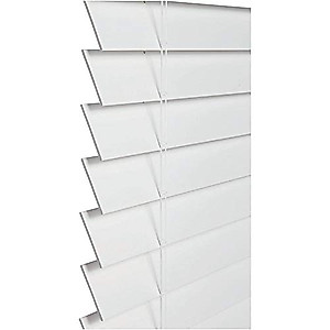 Home Decorators Collection White Cordless 2-1/2 in. Premium Faux Wood Blind - 23 in. W x 48 in. L (Actual Size - 22.5 in. W x 48 L)
