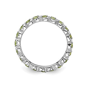 Gem And Harmony 7/8 Carat (ctw) Peridot Eternity Band Ring in Sterling Silver