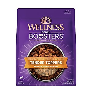 Wellness Tender Toppers (Previously Bowl Boosters), Grain-Free Natural Dog Food Toppers or Mixers, Made with Real Meat (Turkey & Chicken, 2-Pound Bag)