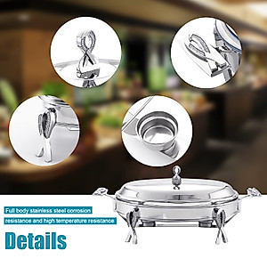 ORDINNER KIT Chafing Dish Buffet Set Stainless Steel Frame Safe Oven Glass Server with Lid Oval Food Warmer Chafing Dishes for Parties 3.2L
