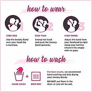 Sweaty Bands Womens Girls Headband - Non-Slip Velvet-Lined Athletic Hairband - 2-Pack Wicked Black 1-Inch and Rock Solid Gray 5/8-Inch