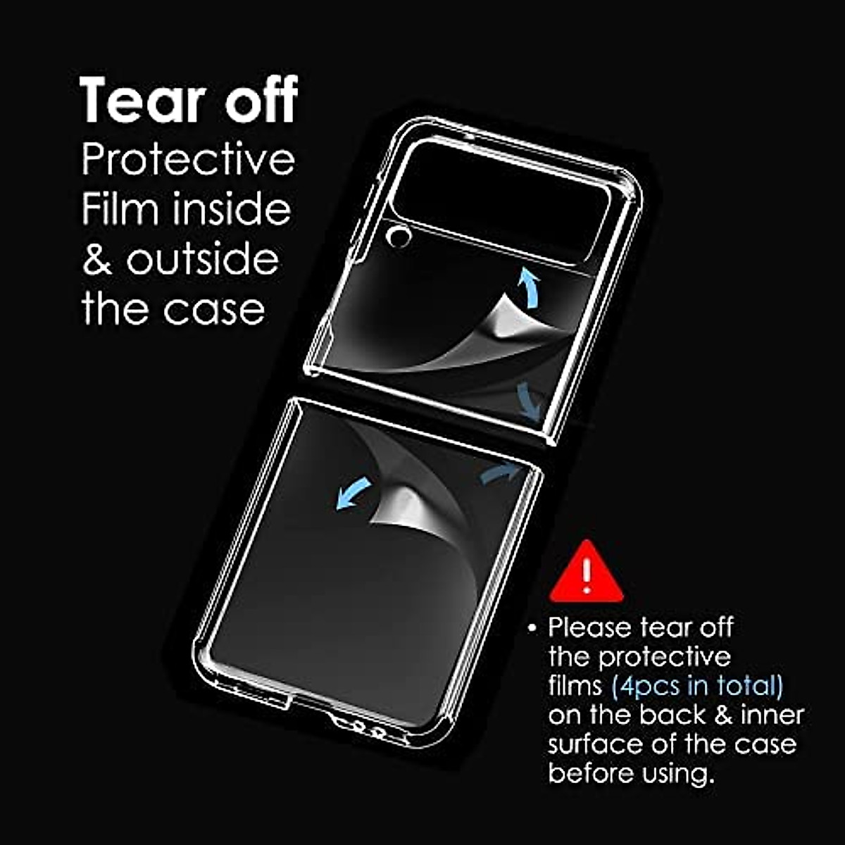 ZIULQIK for Samsung Galaxy Z Flip 3 Case, Clear Shockproof Zflip3 Phone Cover, Slim Thin Protective Silicone Cases for Flip3 5G Phone - Transparent