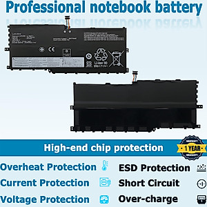 LAQUEENA L17M4P71 Laptop Battery Compatible with Lenovo ThinkPad X1 Yoga 3rd Gen 2018 Series Notebook L17M4P73 L17C4P71 01AV474 01AV475 01AV499 02DL003 SB10K97623 SB10K97624 SB10K97638 54Wh