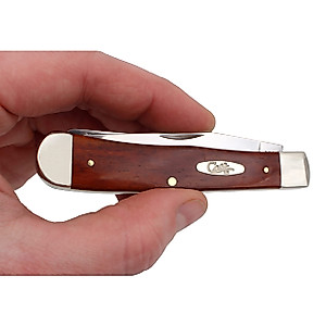 Case Pocket Knife, Smooth Chestnut Bone Trapper #28707 with Personalized Laser Engraved Handle, Two Blades, Valentines Day Gifts, Father's Day Gifts