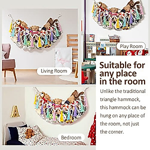 KIDDI MIDY Stuffed Animal Hammock, Nursery and Playroom Toy Storage Net Organizer for Plush Toys, Kids Bedroom Décor, Rip-Resistant Stuff Animals Holder with Hanging Hardware