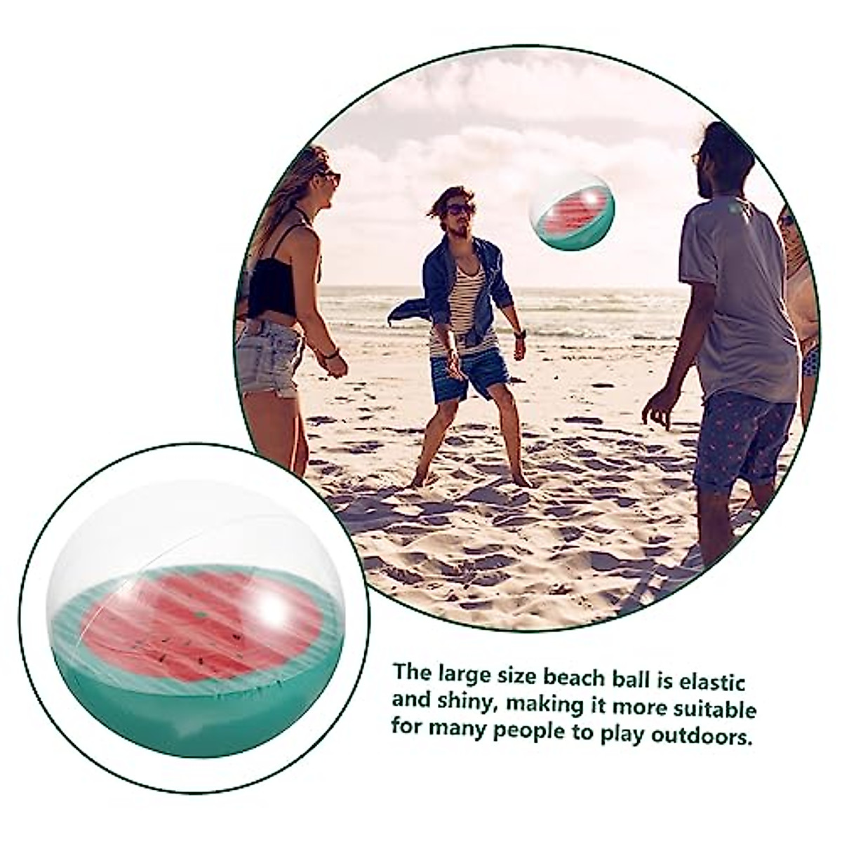 Alasum 1pc Watermelon Beach Ball Outside Toy Kids Swimming Pool Beach Balls for Kids Beach Pool Party Toy Summer Water Toy Watermelon Water Ball Inflatable Beach Ball Toy Inflatable Ball