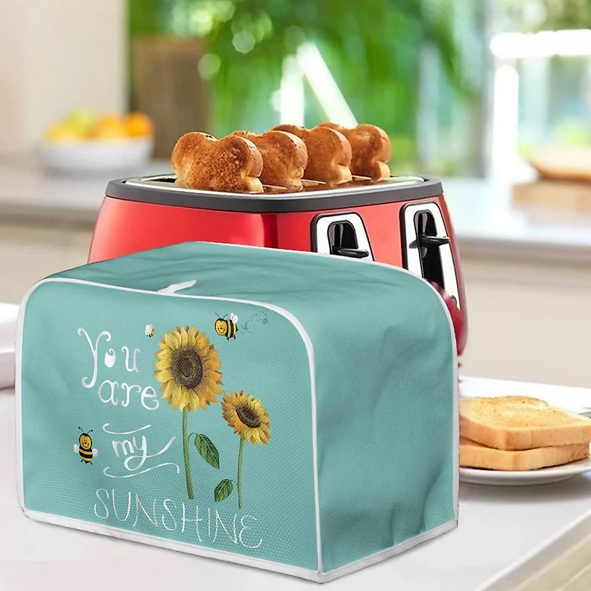 NETILGEN 4 Slice Toaster Dust Cover Bread Machine Oven Dustproof Cover Kitchen Bakeware Protector Dustproof Fingerprint Protection for Women Gift(12.4 x 10.6 x 8.2), You Are My Sunshine