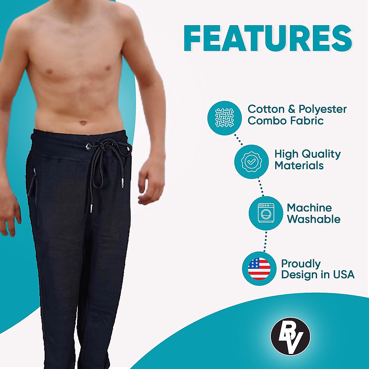 BROOKLYN VERTICAL 3-Pack Boys Fleece Cotton Joggers Sweatpants with Reflective Zipper Pocket and Drawstring | Small-XL (as1, numeric, numeric_10, numeric_12, regular, Combo B)