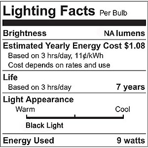 KAKEMONO Black Light Bulb 9W LED A19 Blacklight(75Watt Equivalent),E26 Medium Base 120V,UVA Level 395-400nm,Glow in The Dark for Blacklights Party,Body Paint,Fluorescent Poster,Pack of 3