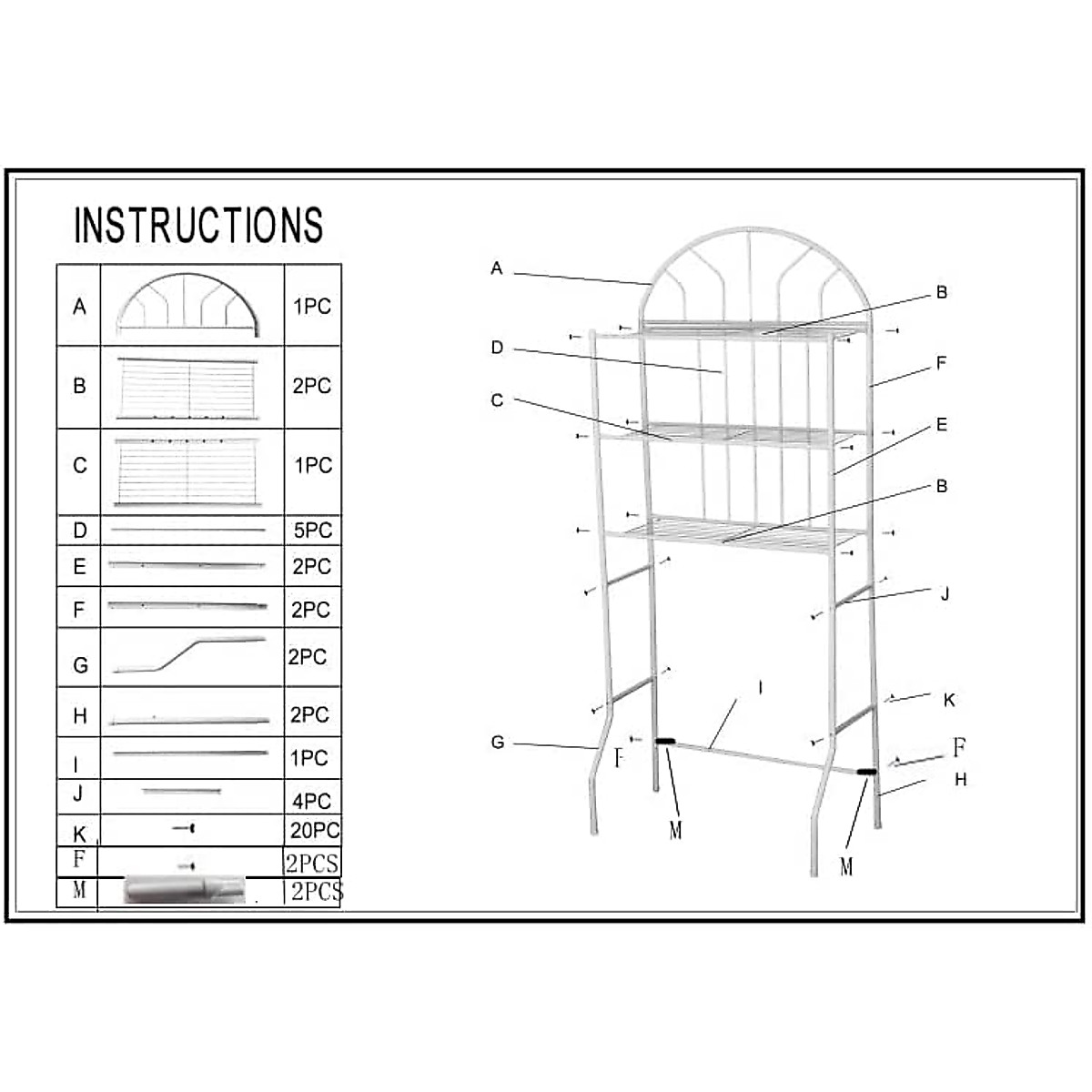 DYRABREST Toilet Storage Rack, 3 -Tier Over-The-Toilet Bathroom Spacesaver Bathroom Shelves Over Toilet-Easy to Assemble, Fit Most Showers on Above Toilet Storage, 25.6" W x 13.4" D x 69.7" H