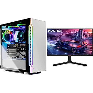Skytech Archangel Gaming PC Desktop & KOORUI 24 Inch Computer Monitor -FHD 1080P Gaming Monitor 165Hz VA 1ms Build-in FreeSync™, Compatible G-sync, LED Monitors