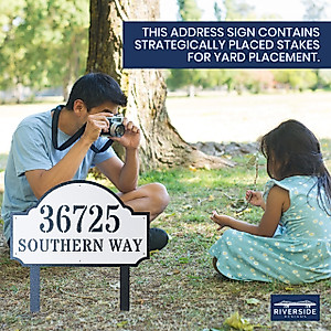 Metal Yard Stake House Business Double Layer Deluxe Address Steel Sign | Weather Resistant | Made in USA (17, White)