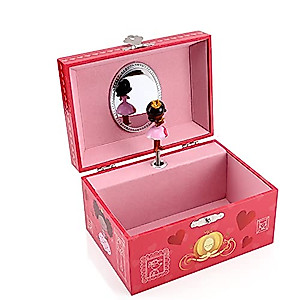 FALUOS Musical Jewelry Box with Spinning Cute Princess Music Box Jewel Storage Case Best Gift Toys for Girls