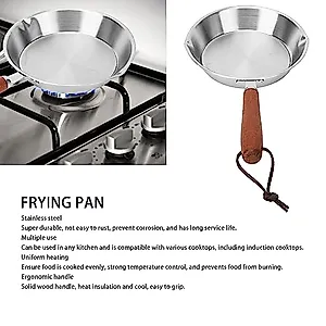 Egg Pan, Non Stick Frying Pan Stainless Steel Frying Pan Non Stick Egg Pan Fry Pan for Household Restaurant Induction Cooker (12CM)
