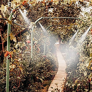 20 Pack Misting Nozzles Kit Include 20 Brass Misting Nozzles 20 Water Misting Nozzle Tees Thread 1/4 Inch and 2 Black Plug for Patio Misting System Outdoor Cooling System Garden Water Mister