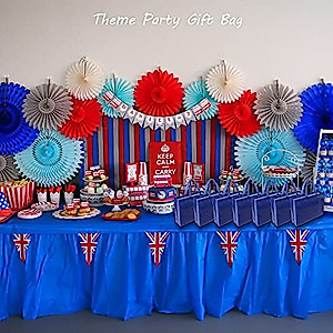 20Packs Reusable Grocery Bags with Handle, Large Non-Woven Shopping Bag Foldable, Royal Blue Tote Bags for Groceries Gift Party Wedding Christmas