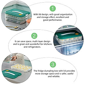 DOITOOL Refrigerator Drawer Organizer Refrigerator Food Storage Box Box Crisper Plastic Ravioli Plate Dumpling Organizer Box Fridge Egg Organizer