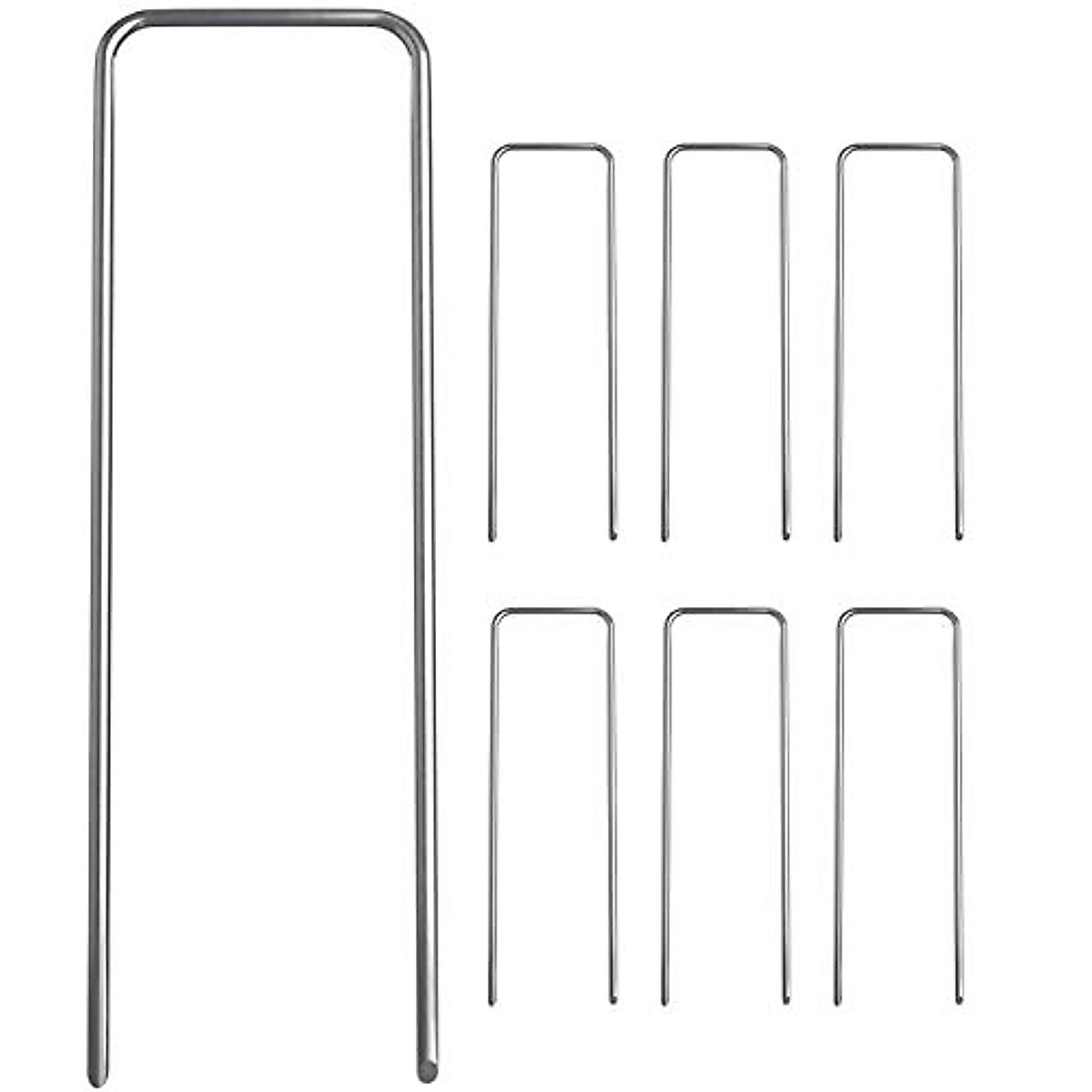 Decorlife 100-Pack Landscape Staples, 6-Inch 11 Gauge Galvanized Garden Staples with Sharp Ends, Anti-Rust & Heavy-Duty, Ideal for Anchoring Weed Barrier Fabric, Irrigation Line