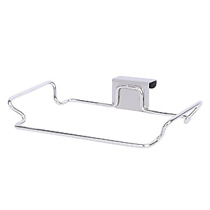 Leadigol Over The Cabinet Garbage Bag Rack, Hanging Garbage Bags Holder Stainless Steel Trash Bag Holder Rack for Kitchen Cabinets Doors and Cupboards(Silver)