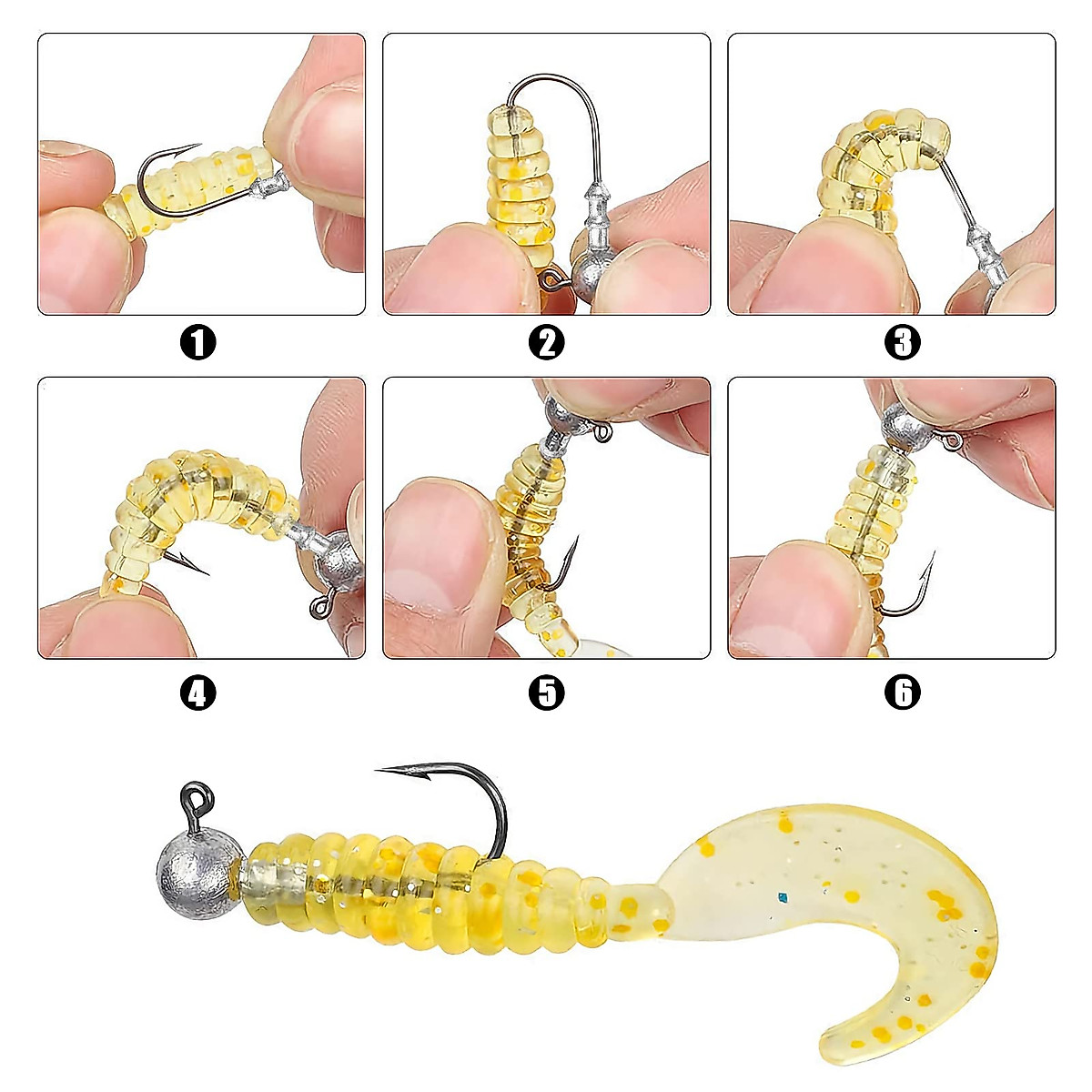 AMYSPORTS Bass Saltwater Jig Head Hooks Freshwater Sharp Jig Hooks Lead Round Ball Fishing Jigs Lead 25pcs 1/4oz