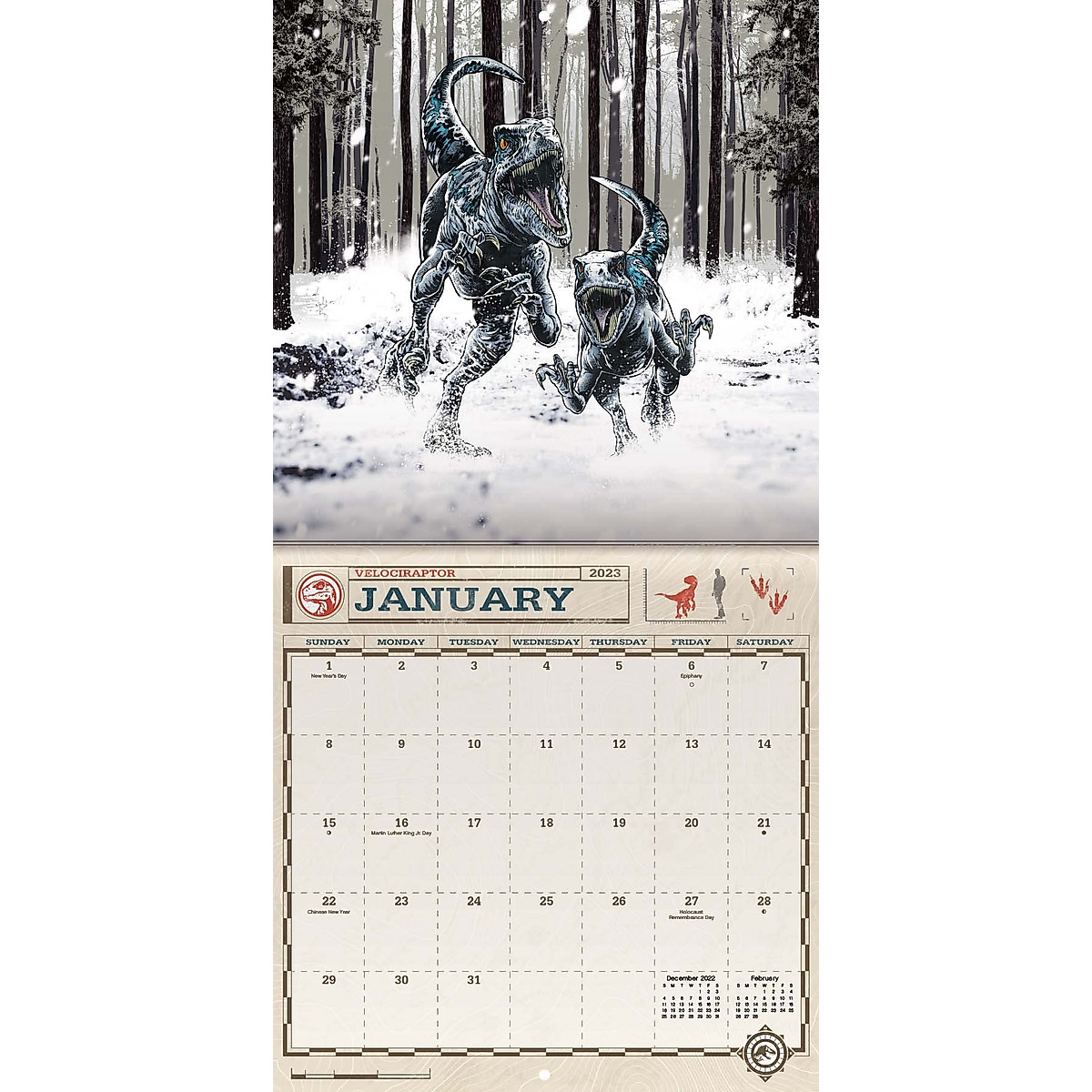 2023 Jurassic World: Dominion Wall Calendar
