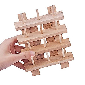 PH PandaHall 12 Spool/Cone Small Foldable Wooden Thread Rack Holder Sewing Embroidery Thread Holder Sewing Organizer for Sewing Embroidery, Burlywood