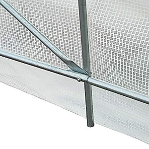 Outsunny 15' x 7' x 7' Walk-in Tunnel Greenhouse Garden Plant Growing House with Door and Ventilation Window, White