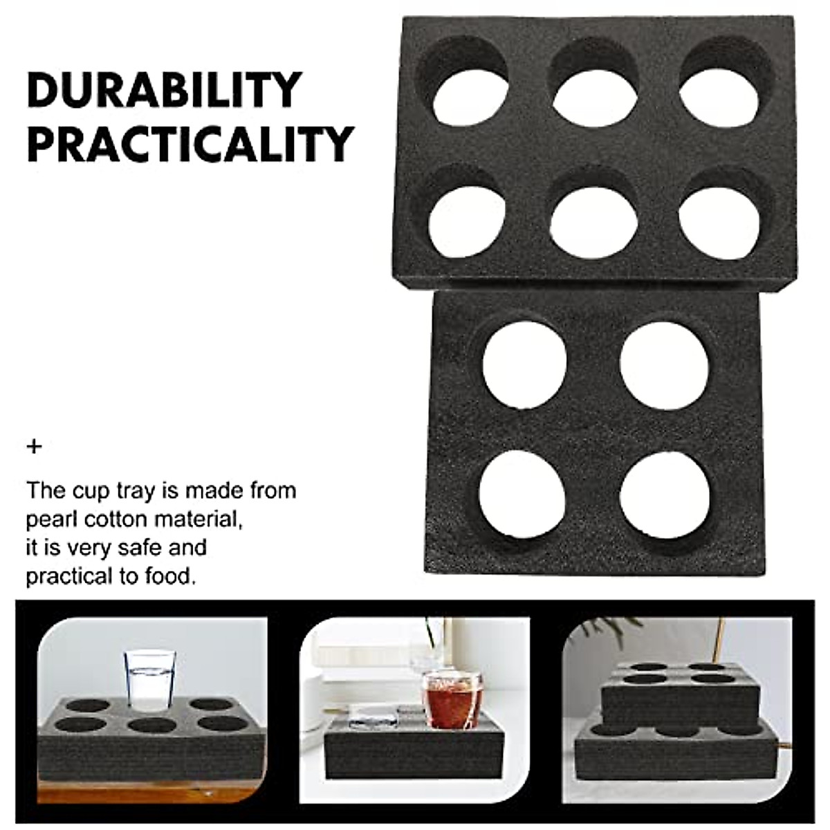 Cabilock 2pcs Pearl Cotton Cup Holder Drink Carrier Holder Drink Carry Tray Beverage Carrier Tray Cold Drinks Carrier Take Out Containers Coffee Mug Holder Cup Carrier Tray Outdoor Beer Can