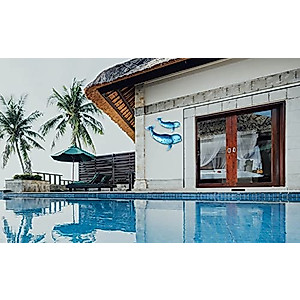 LIFFY Metal Dolphin Wall Decor 15inch Coastal Sculpture Art Hanging for Indoor Bathroom Outdoor Beach Garden Pool,Set of 2