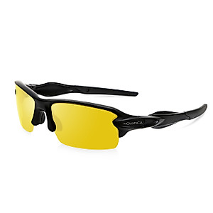 NOVATICA Night Driving Semi Polarized TAC Glasses – Yellow Clear Lens - UV Protection - Men & Women with Accessories