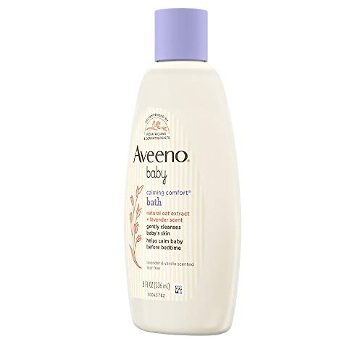 Aveeno Baby Calming Comfort Bath & Wash with Relaxing Lavender & Vanilla Scents & Natural Oat Extract, Hypoallergenic & Tear-Free Formula, Paraben-, Phthalate- & Soap-Free, 8 fl. Oz