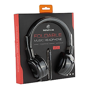 Sonitum Kids Headphones with Microphone, Wired Head Phones with Volume Control for Computer Cellphone, On Ear Headphones for School, Foldable/Adjustable fit Tangle Free 1.5m Cord, 3.5mm Jack