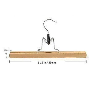 MXIAOXIA 3 Pcs Natural Solid Wood Pants Hangers Skirt Hangers Clips Slack HangerEasy to Use