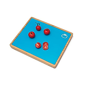 Lipper International 8889 Bamboo Wood Cutting Board with 6 Removable Color-Coded Cutting Mats, 16" x 13" x 1"