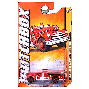 Matchbox 2012 MBX Old Town Classic Seagrave Fire Engine Truck Red
