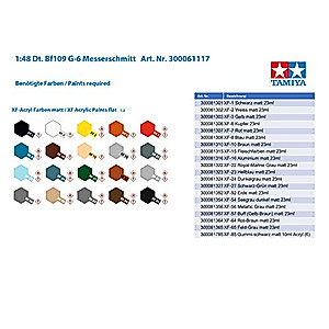Tamiya 61117 1/48 Messerschmitt BF 109 G-6 Plastic Model Airplane Kit
