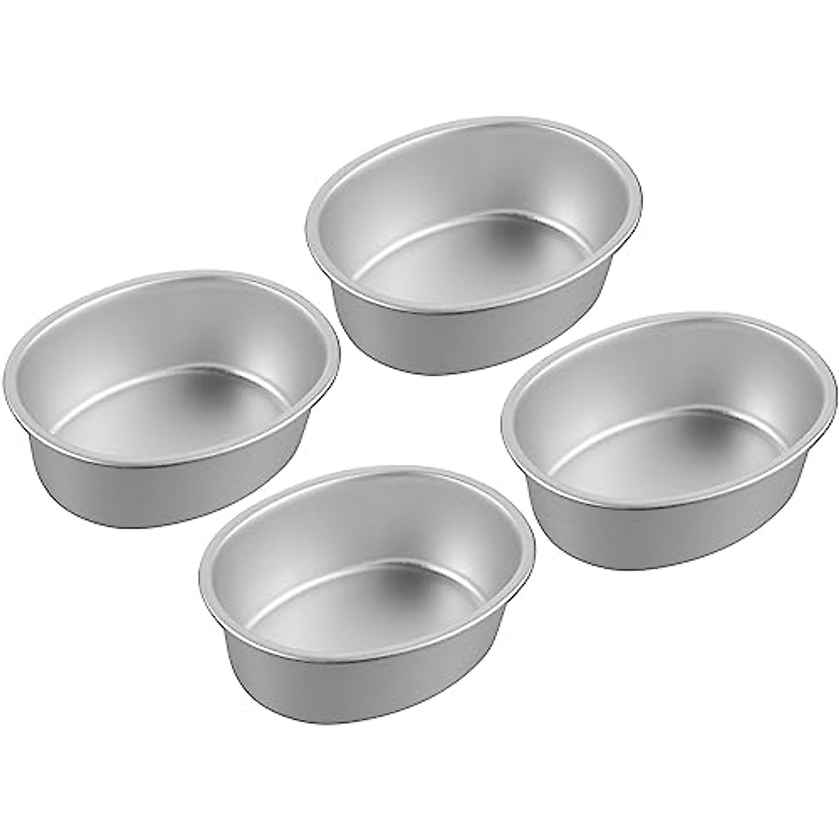 Kichvoe Accessories Oval Cheesecake Pan 4PCS Non-stick Cake Pan Aluminum Cake Mold Bread Loaf Pan Mold Meatloaf Breads Mold for Oven Baking Cake Mold Compatible with Instant Pot
