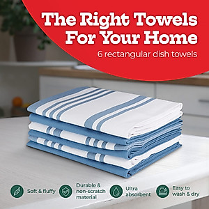 Big Red House Kitchen Towels - 6-Pack, 100% Cotton Kitchen Towels and Dishcloths Sets - Dish Towels for Drying Dishes and Cups - Home and Kitchen Accessories - Turquoise