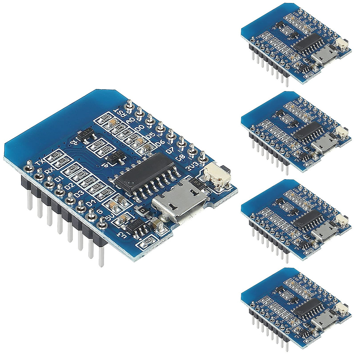 ACEIRMC 5pcs ESP8266 ESP-12 ESP-12F NodeMcu Mini D1 Module WeMos Lua 4M Bytes WLAN WiFi Internet Development Board Base on ESP8266 ESP-12F for Arduino,Compatible with WeMos D1 Mini