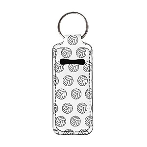 Suobstales Volleyball Chapstick Holder Volleyball Compact Lipstick Holders Lip Balm Holster Portable Pocket Lip Gloss Tube Holder Gifts Bags for Girl Women Men Teens Sports Team Accessories