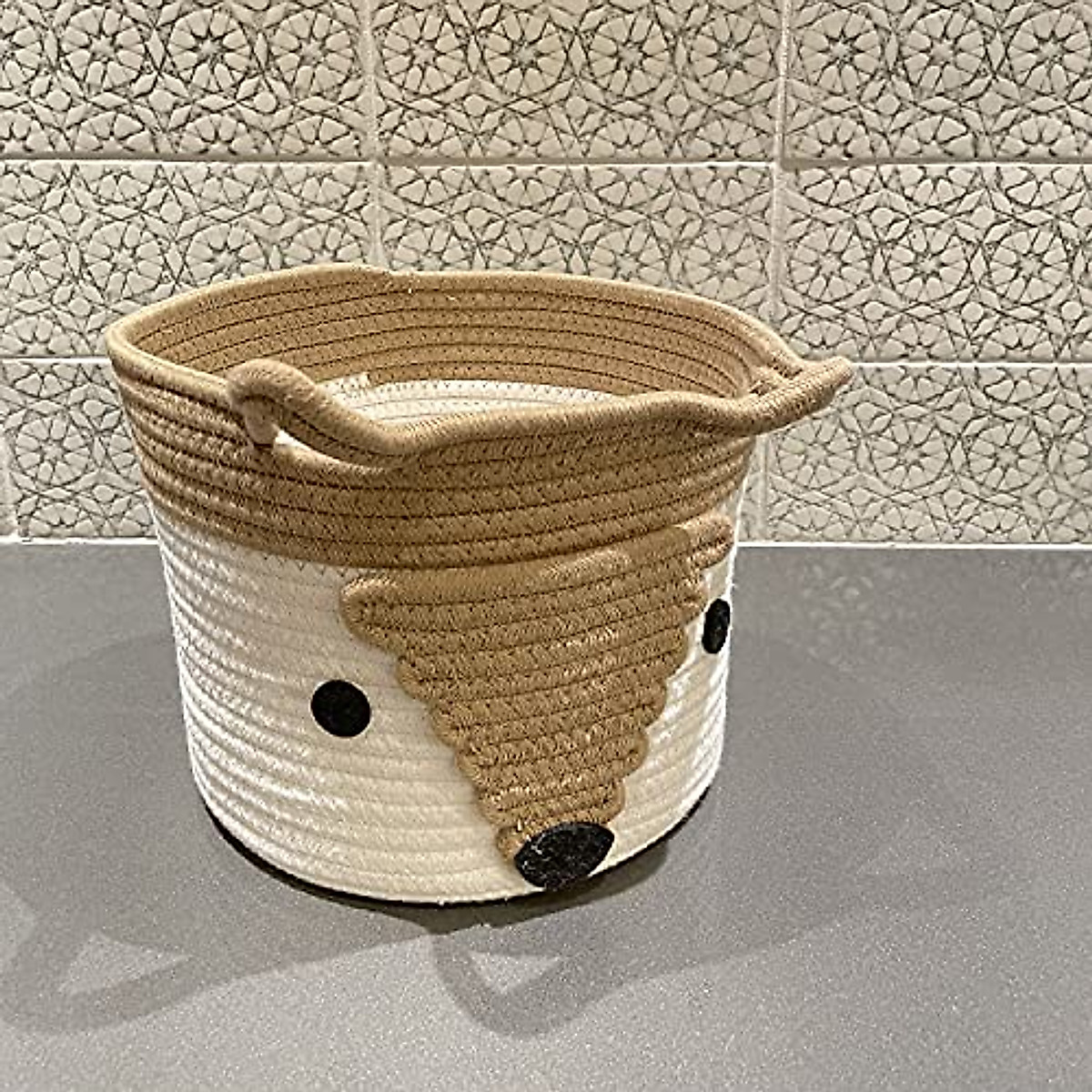 Levtex Baby - Fox Rope Storage Basket - Nursery Accessories - Measurements: (8 x 8 x 10in.)